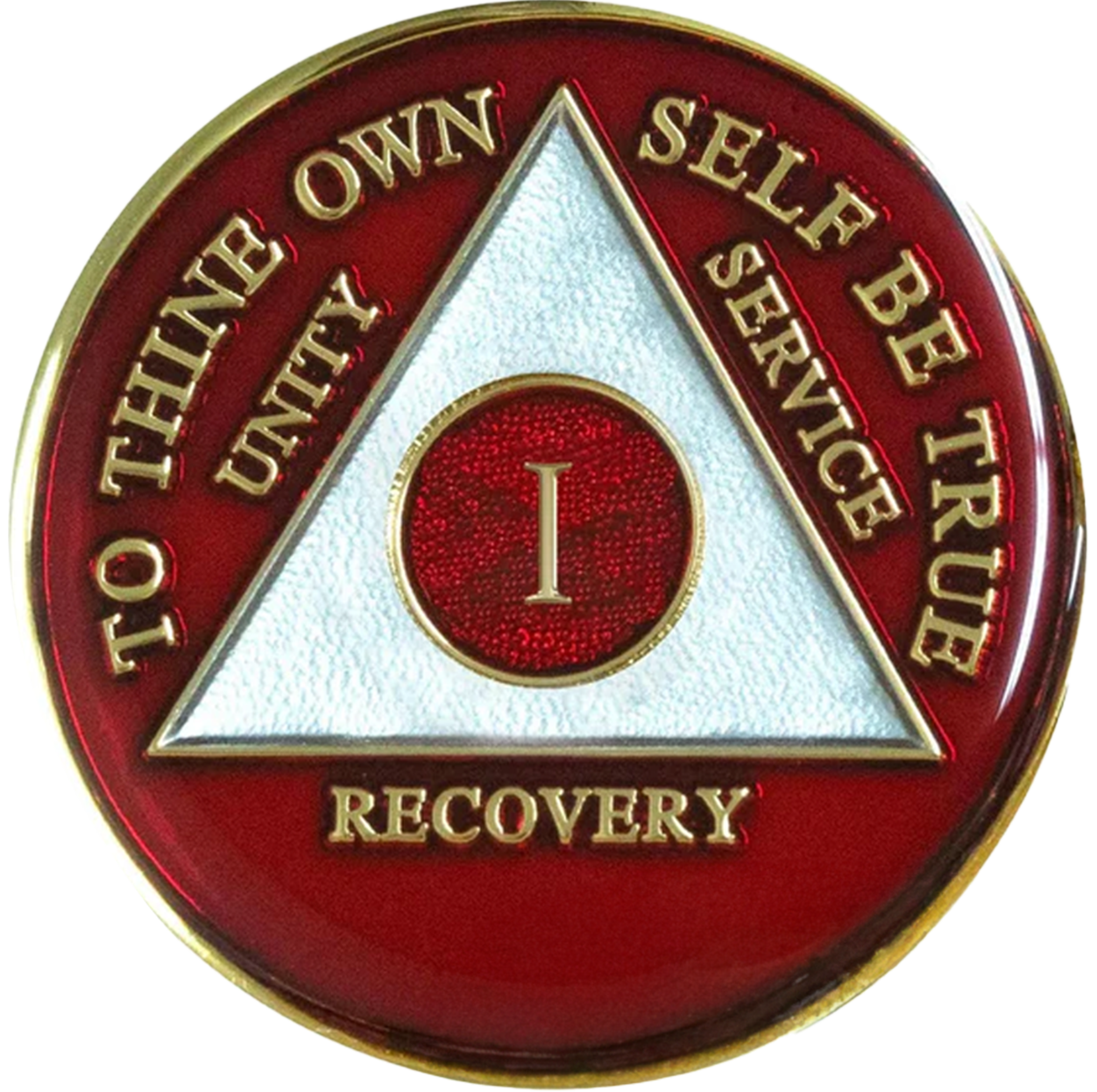 AA Coin, #A83. Red Silver AA Medallion (Yrs 1-65)
