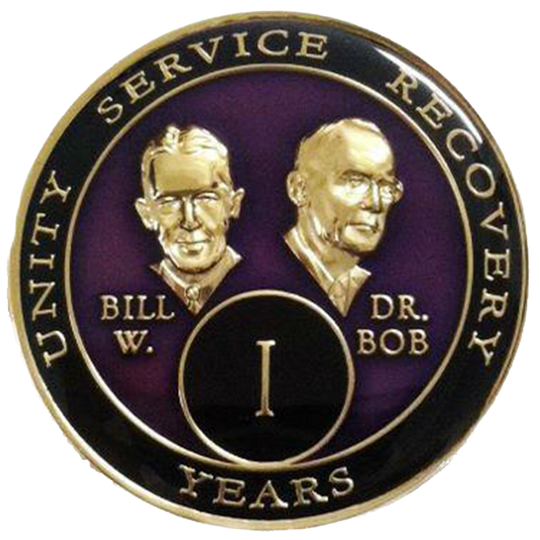 Purple Sobriety Coins | Purple Addiction Recovery Coins