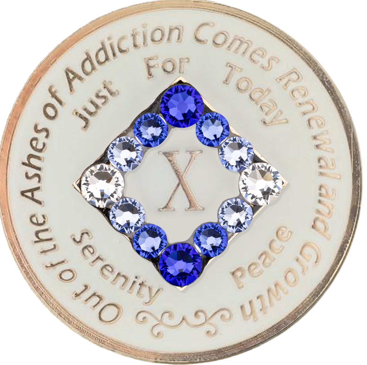 NA Coin, #N04. Glow NA w Blue Trans (Yrs 1-45)