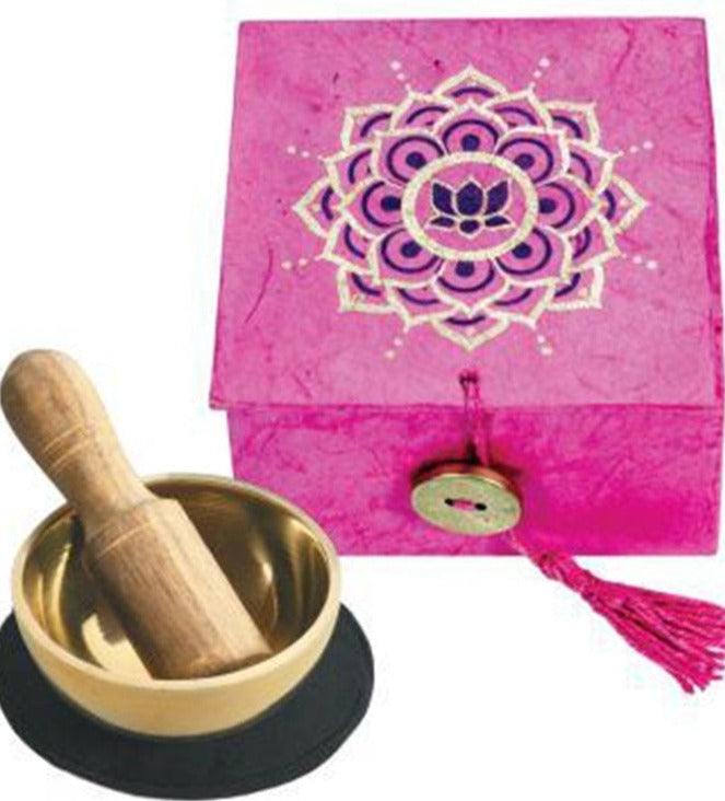 G132. Chakra Mini Singing Bowl - Lotus Symbol